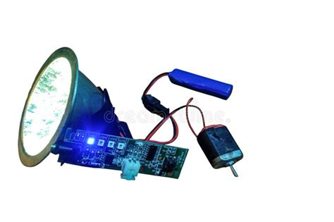 Simple Electronic Circuit With Dc Motor Battery And Circuit Board