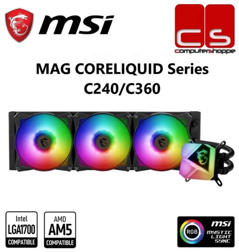 Msi Mag Coreliquid Series Argb Cpu Liquid Cooler C C Lazada