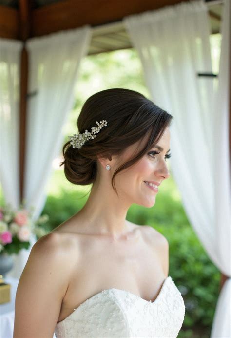 Chic Wedding Hairstyle For Short Hair Shoulder Length