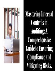 Mastering Internal Controls In Auditing A Comprehensive Guide Course Hero