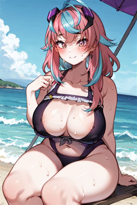 Rule 34 Ai Generated Beach Blush Emikukis Huge Breasts Jewelry