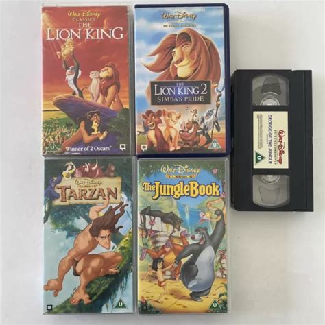 5x Disney Classic Vhs Tarzan Lion King Simba George Of The Jungle Book
