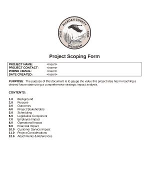 Project Scoping Template Doc Template PdfFiller