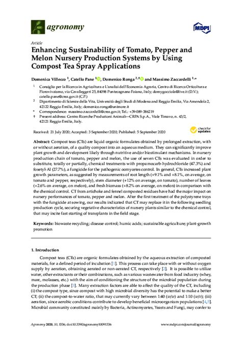 Pdf Enhancing Sustainability Of Tomato Pepper And Melon Nursery Production Systems By Using
