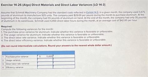 solved exercise 14 26 algo direct materials and direct