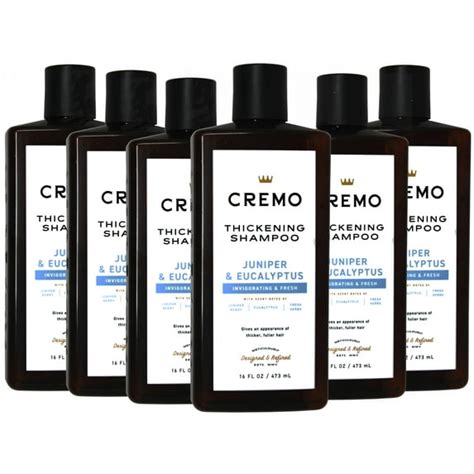 6 Pack Cremo Juniper And Eucalyptus Barber Grade Thickening Shampoo 16