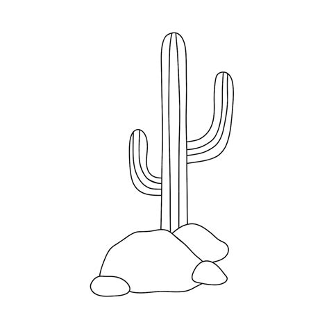 Premium Vector Cactus Outline Drawing Vector Line Illustration