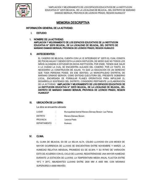 Memoria Descriptiva Modulo Pdf Ingeniería De Edificación Materiales De Construcción