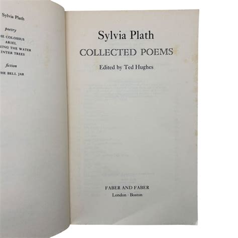 Sylvia Plath Collected Poems By Sylvia Plath Ed Ted Hughes 1981