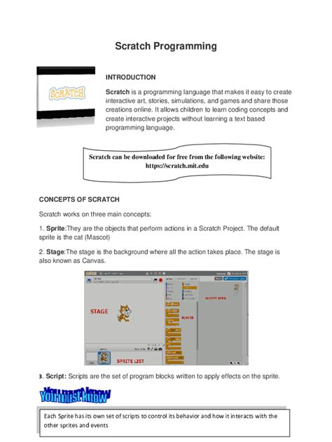 Fillable Online A Beginners Guide To Scratch Programming Free Access To Fax Email Print