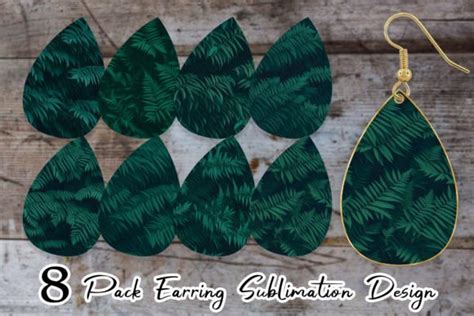 Earring Pattern Green Leaves Graphic By Artnoy · Creative Fabrica