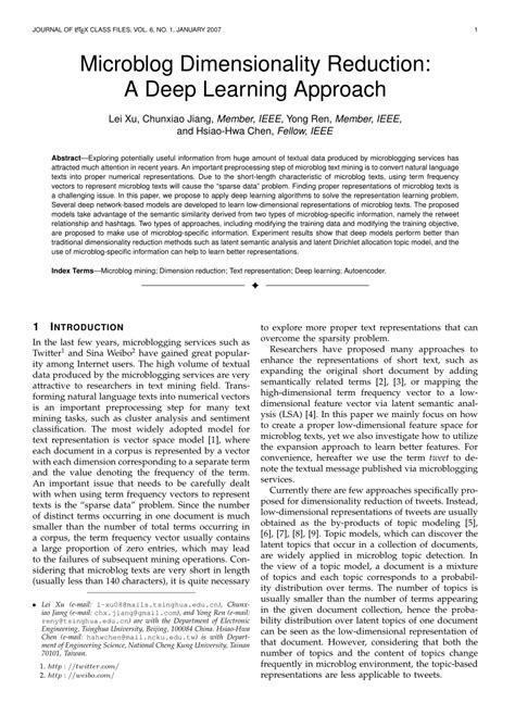 Pdf Microblog Dimensionality Reduction A Deep Learning Approach