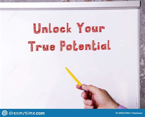 Motivational Concept About Unlock Your True Potential With Phrase On The Sheet Stock Image
