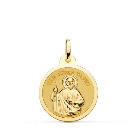 Medalla San Judas Tadeo Oro 18kts Brillo 20mm P8080 820 Joya