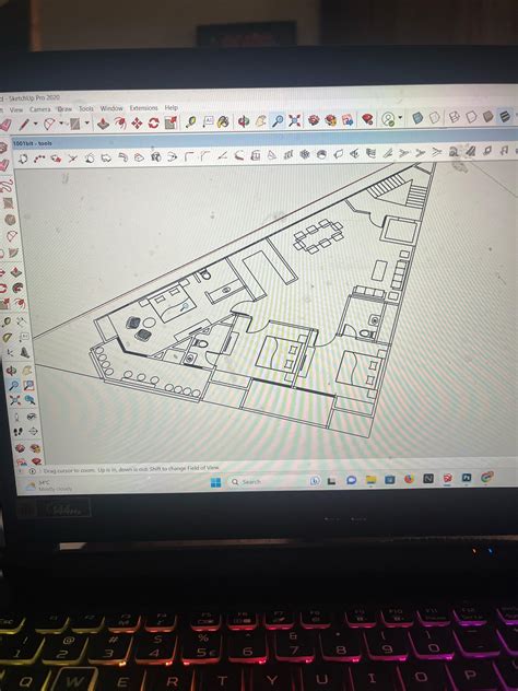 i imported this angled plan from autocad but i have problem in making