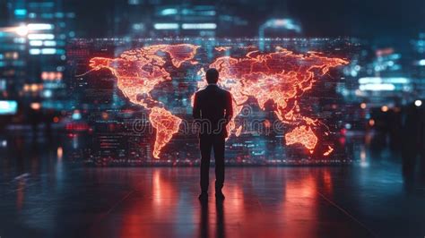 Exploring A Modern Digital World With Animated Global Data Visualization In 4k Clarity Stock