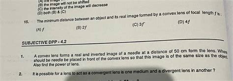 the minimum distance between an object and its real image formed by a con