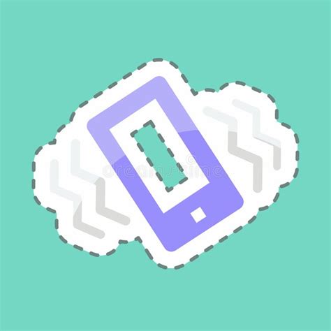 Sticker Line Cut Vibration Mode Suitable For Mobile Apps Symbol Simple Design Editable Design