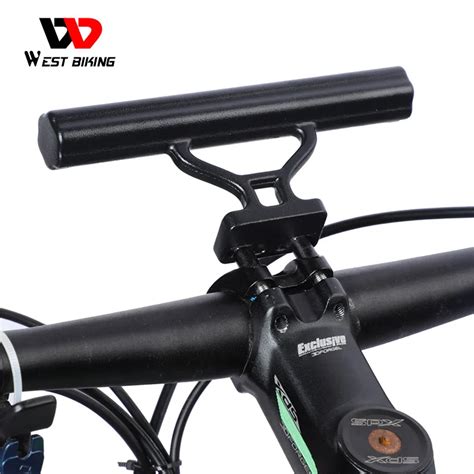 West Biking 자전거 핸들 바 익스텐더 손전등 홀더 핸들 바 자전거 액세서리 익스텐더 마운트 브래킷 사이클링