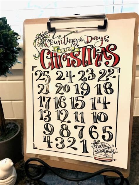 Christmas Countdown Printable Art Download This Cute And Easy Printable Countdown To Christmas Etsy
