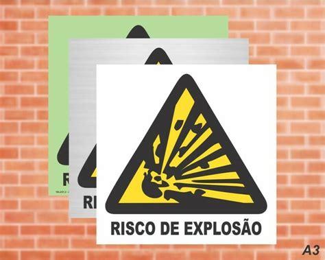 Placa De Sinalização Tipo Pictograma Risco De Explosão A2