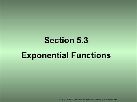 Section 5 3 Exponential Functions Ppt