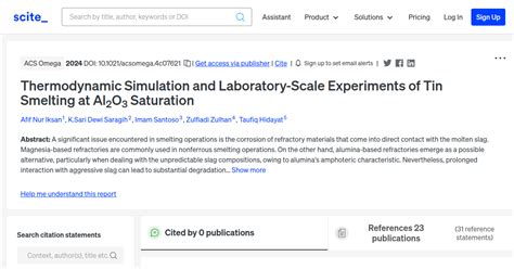 Thermodynamic Simulation And Laboratory Scale Experiments Of Tin