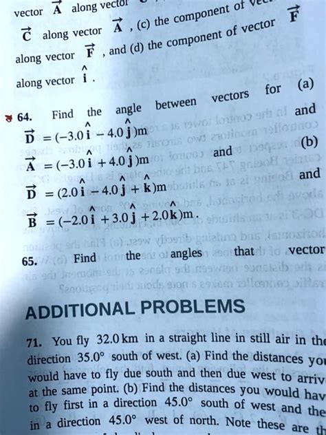 solved a along vector of vc vector component f a c the of vector c