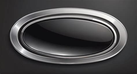 premium photo elegant silver ellipse button 3d steel glossy design