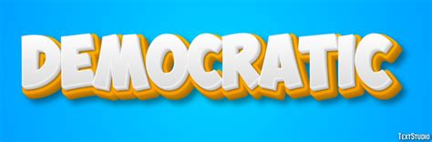 Democratic Text Effect And Logo Design Word