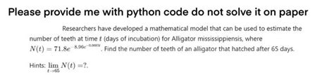 solved please provide me with python code do not solve it on