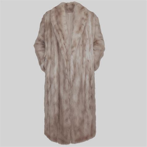 Faux Fur Long Coat Handmade Ombre Winter Overcoat Crystal Shawl