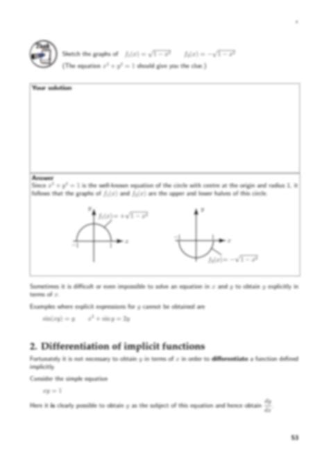 SOLUTION: Implicit differentiation examples and solution - Studypool