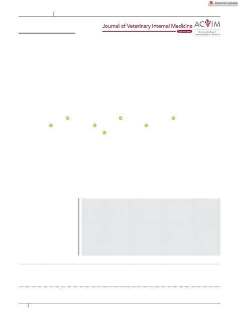 Veterinary Internal Medicne 2020 Luis Fuentes Acvim Consensus