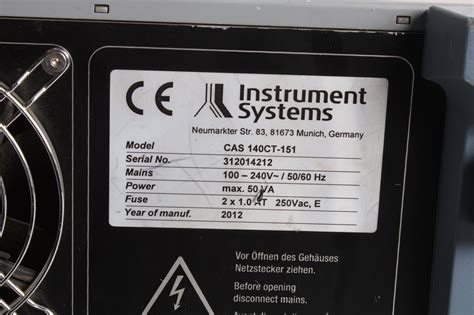 Instrument Systems Cas 140 Ct Compact Array Spectrometer Fair Condit Ntc Tech