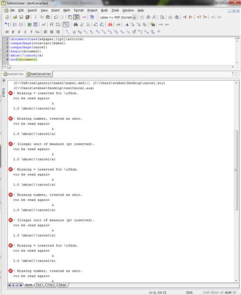 Miktex Texniccenter And Cancel Package Errors Tex Latex Stack