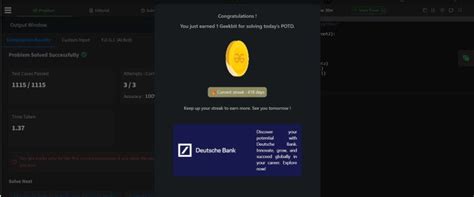 Kartik Kumar On Linkedin Geekstreak2024 Deutschebank Problemsolving Geeksforgeeks