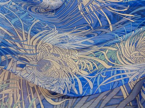 Seta Pura Art Chiffon Dalia V Bluette Antonietta Tessuti Torino
