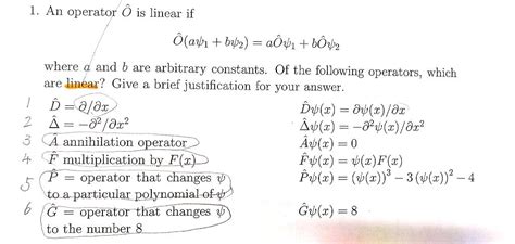 solved 1 an operator Ô is linear if Ô ayı bą2 a0 41