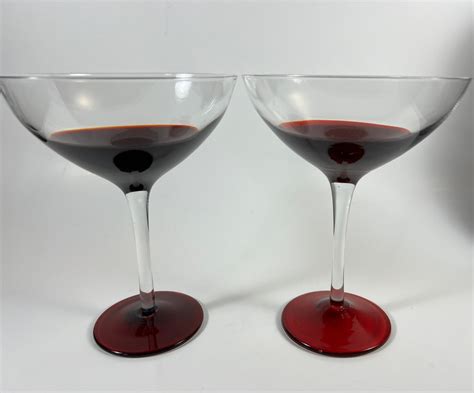 Pier 1 Elemental Red Martini Glasses Set Of 2 Etsy