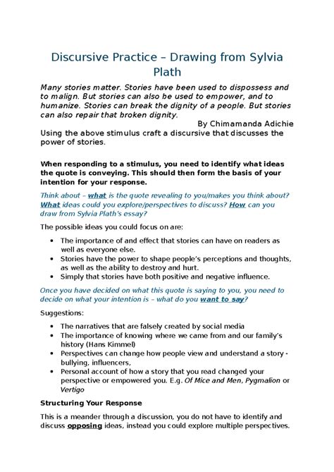 Discursive Practice Sylvia Plath Discursive Practice Drawing From