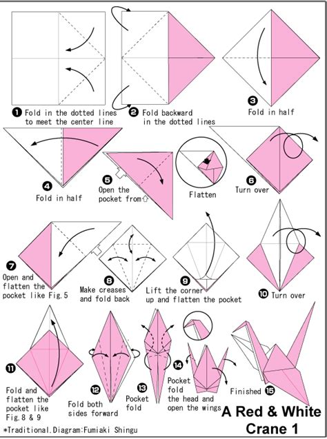 Printable Origami Crane Instructions Calendar Productivity Hacks