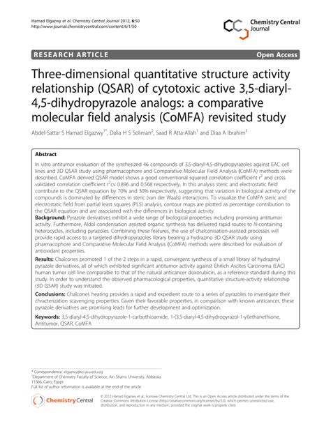 Pdf Three Dimensional Quantitative Structure Activity Relationship