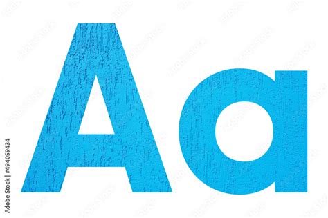 Alphabet Uppercase And Lowercase Letters A With Wall Texture Blue