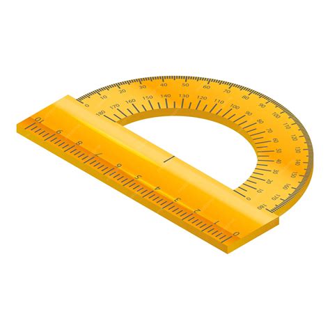 Premium Vector Yellow Protractor Icon Isometric Of Yellow Protractor