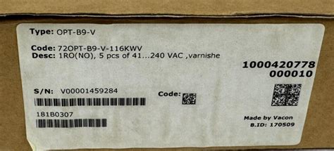 New Vacon Opt B9 V Io Expansion Option Card Optb9 Sb Industrial