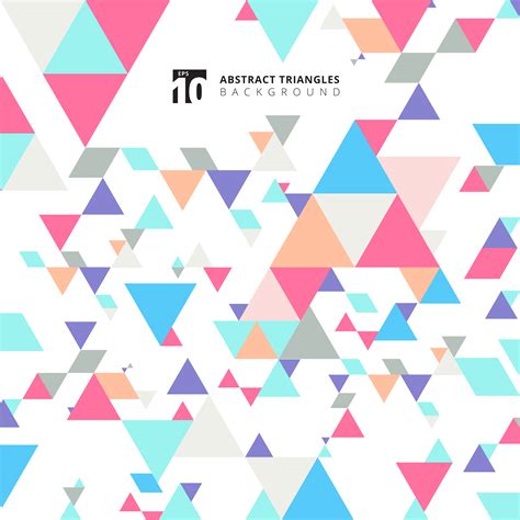 Abstract Modern Colorful Triangles Pattern Elements On White Background