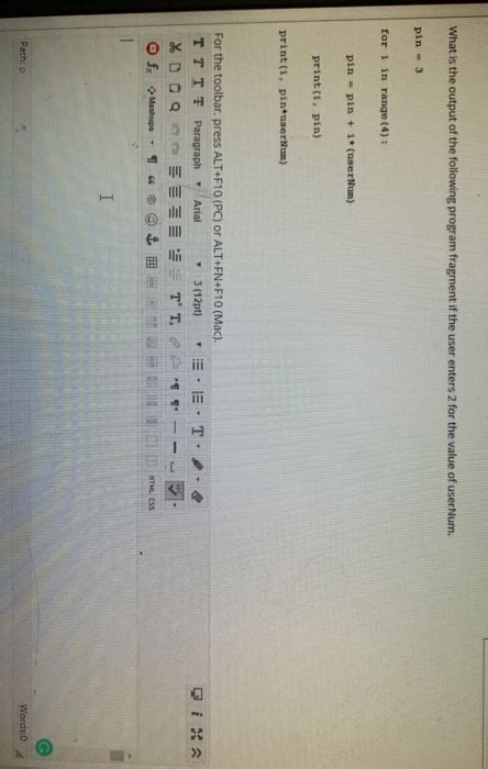 Solved What Is The Output Of The Following Program Fragment