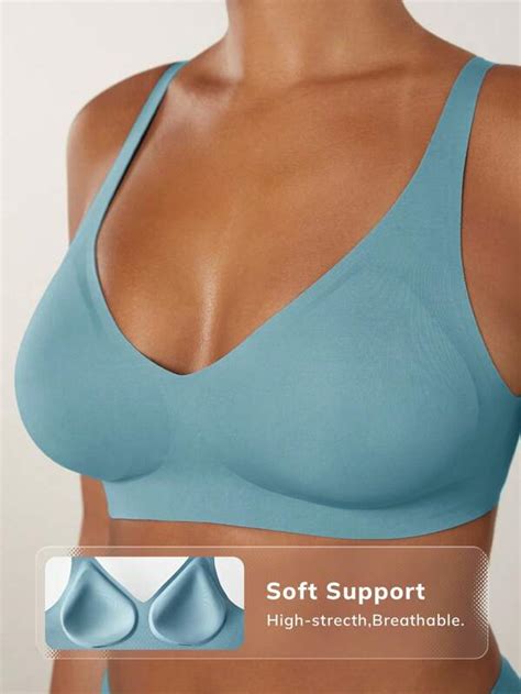Luvlette Wireless Plunge Lounge Bra Shein Uk