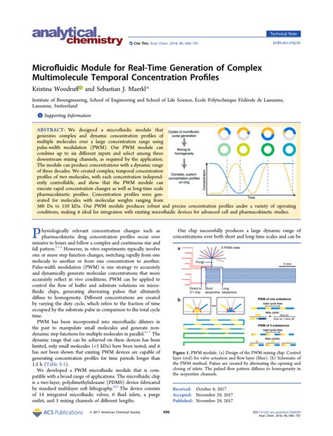 Pdf Microfluidic Module For Real Time Generation Of Complex Multimolecule Temporal